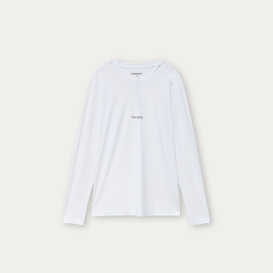 White Performance Running Long Sleeve | Running Top – Puresport
